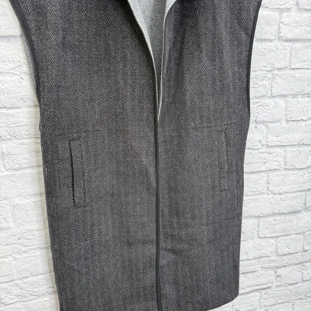 CAbi | Jackets & Coats | Cabi Womens Gray Black Novel Open Front Vest ...